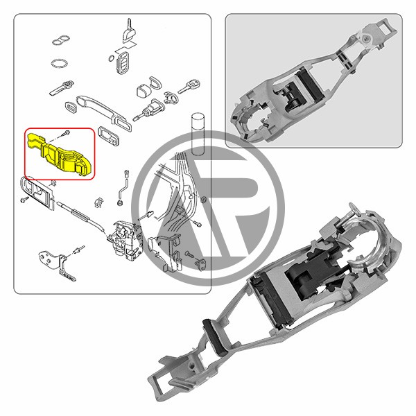 PUNHOS DE PORTA - ESTRUTURA PUXADOR VAG GOLF IV IBIZA LEON 1997 2007 ...